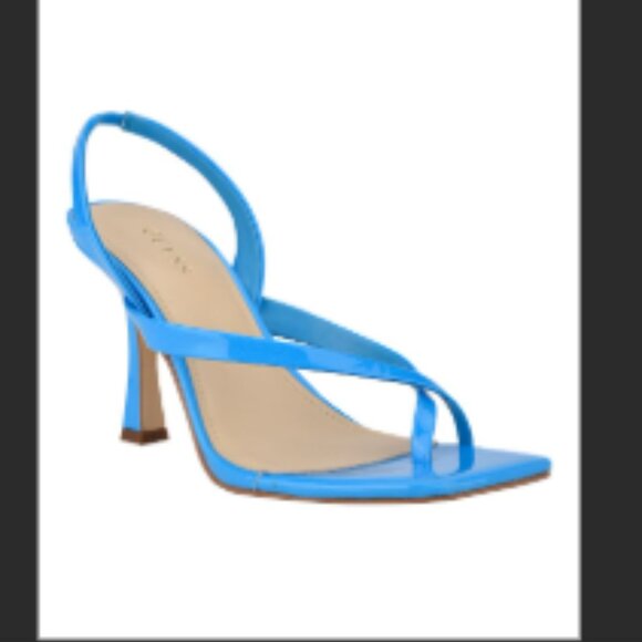 Guess | Shoes | New Guess Patent Turquoise Blue Square Toe High Heel ...